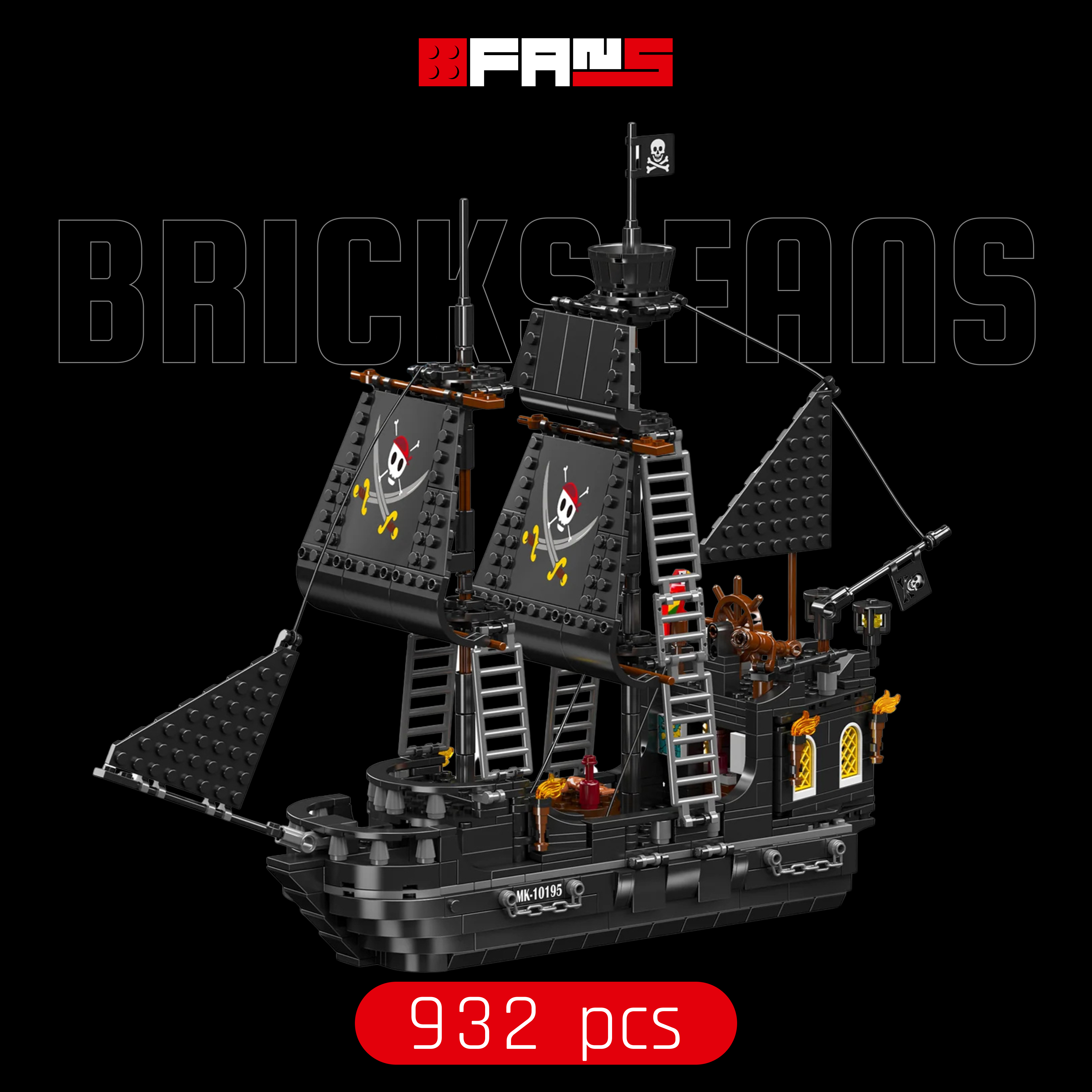 Black Pearl Pirate Ship (932 pcs) – Bricks Fans
