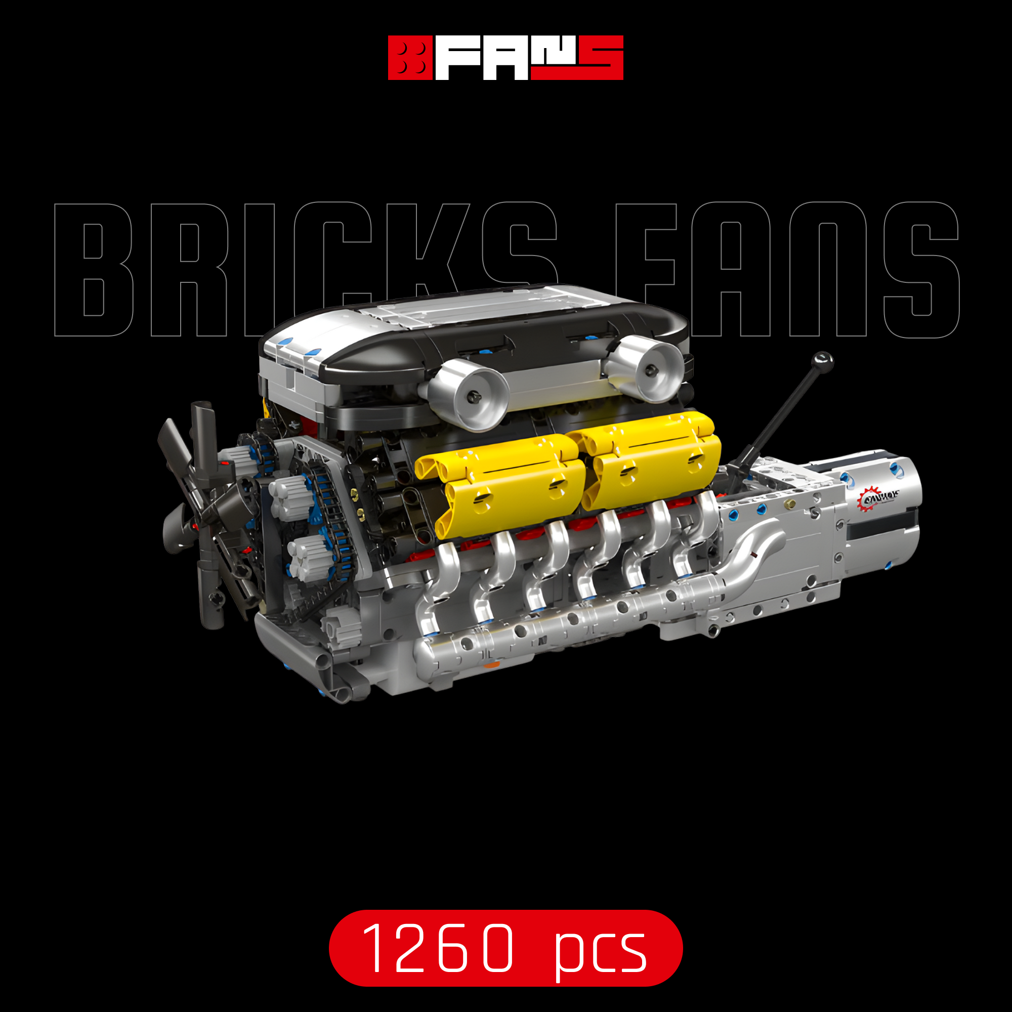 Motorised Lambo V12 Engine & Gearbox (1260 pcs) – Bricks Fans